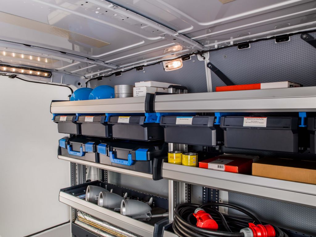 Vito with van racking equipment by Sortimo